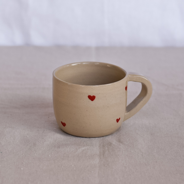 Tasse - Coeurs rouges – Lou'na Céramique